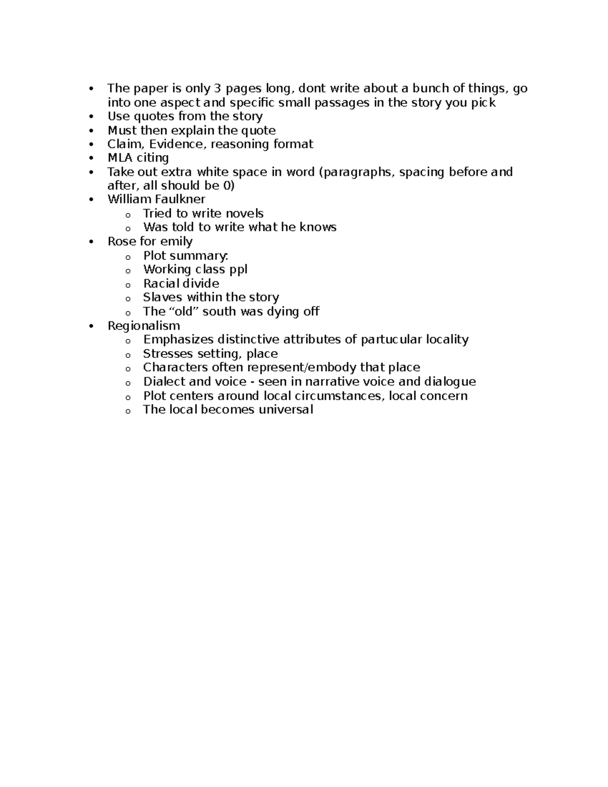 Eng 6 - lecture notes from whole semester - The paper is only 3 pages ...