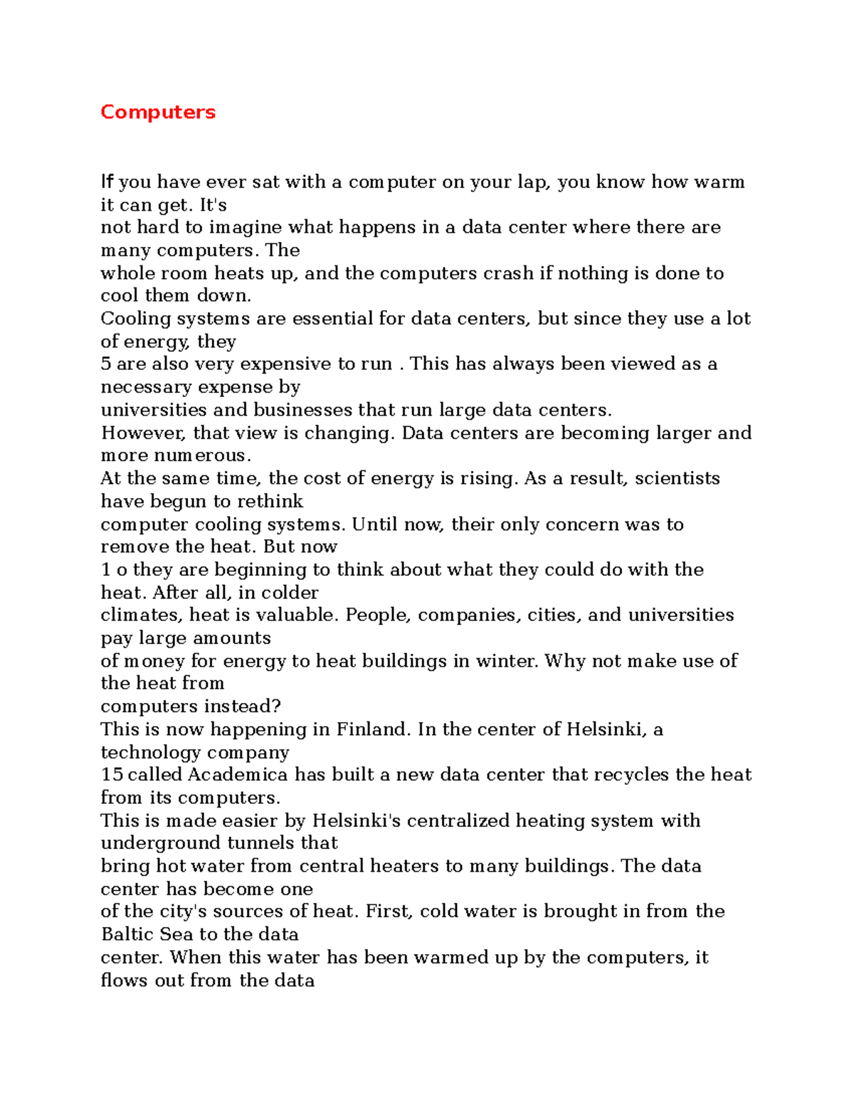 Document 485490404 - essay - Computers If you have ever sat with a ...