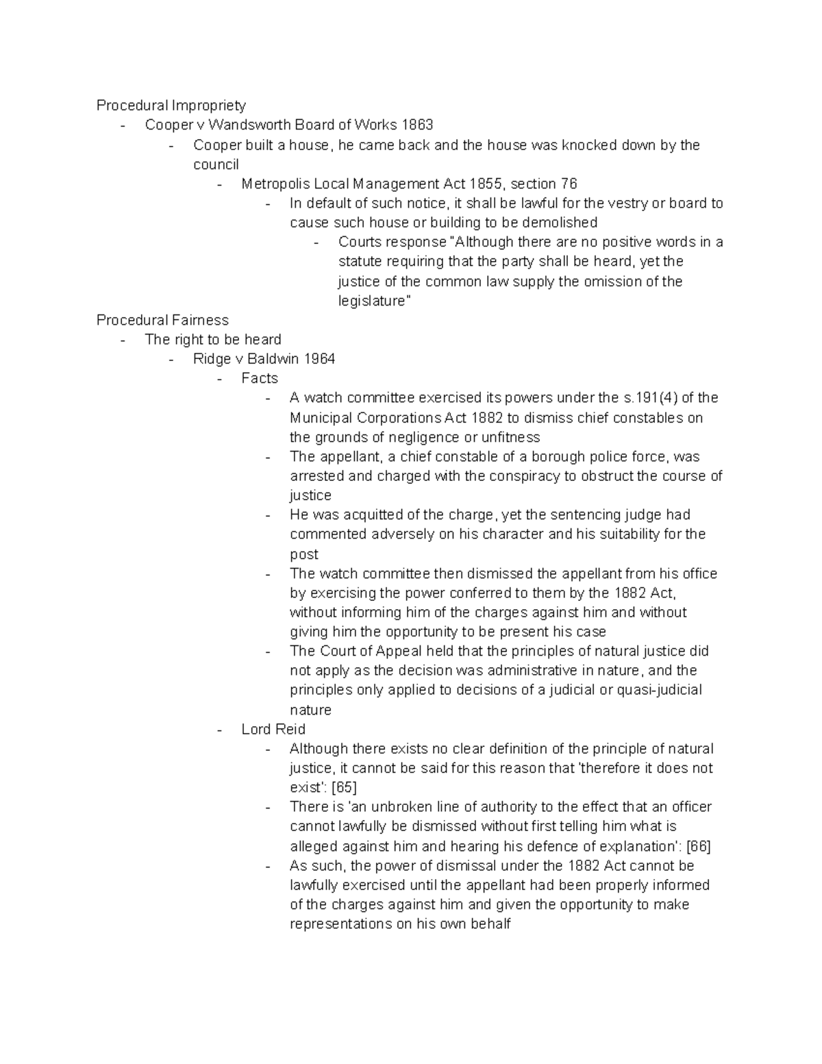 Procedural Impropriety - .. Why? Treats them like a person Focuses the ...