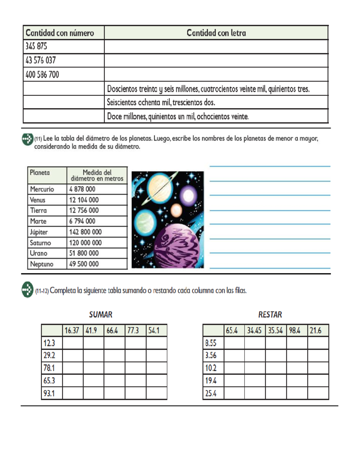 Tarea - ninguna - Cantidad con número Cantidad con letra 345 875 43 576 ...
