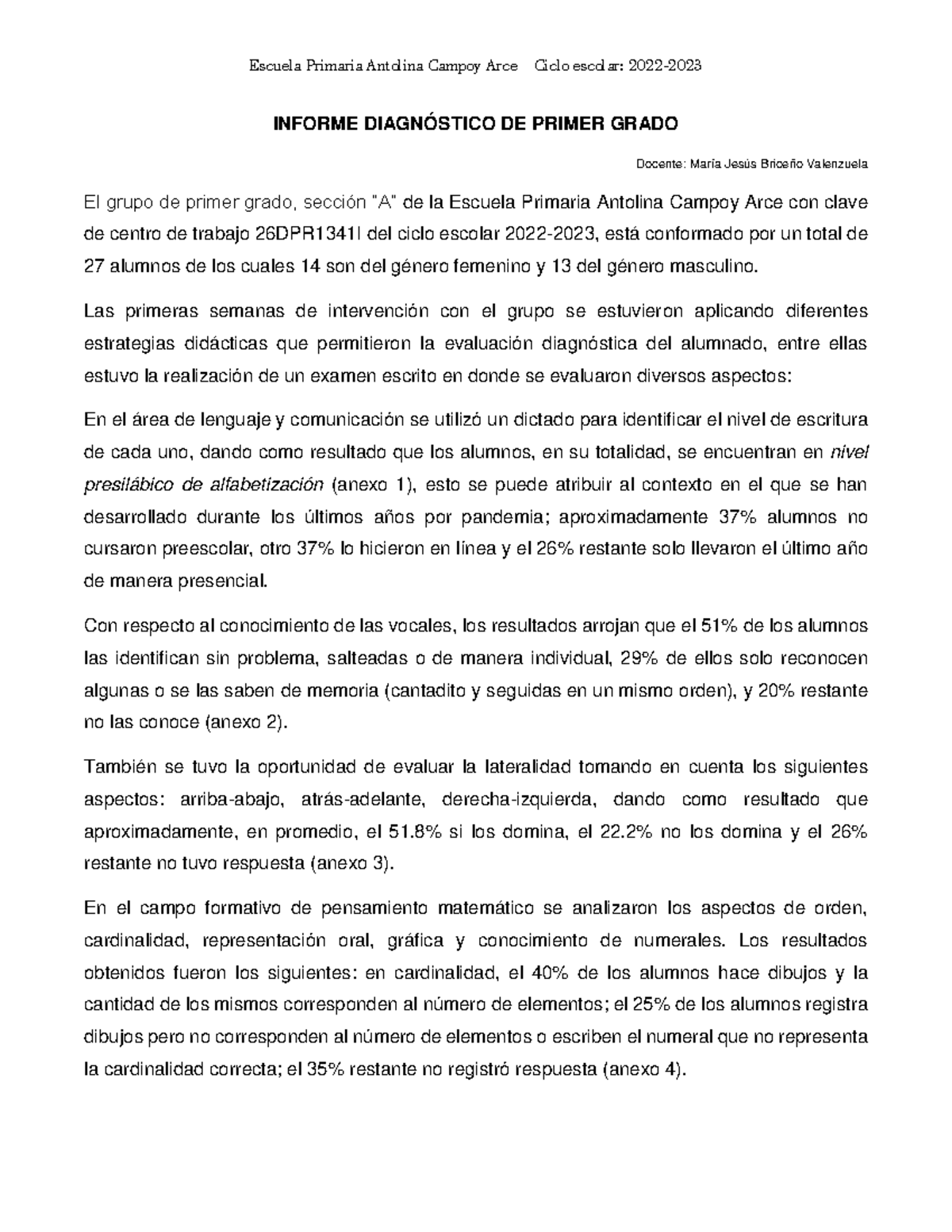 596742098-Informe-diagnostico-1A guia no de paola - INFORME DIAGNÓSTICO ...