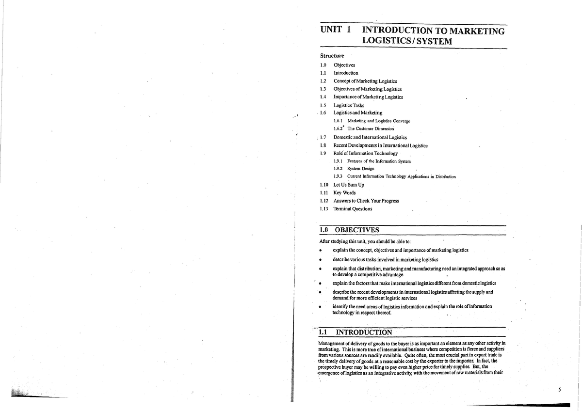 Unit-1 - International Business Logistics - Unit 1 - UNIT 1 ...