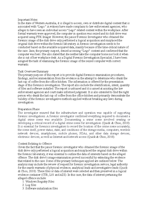 Documenting the Digital Evidence - You also explored essential ...