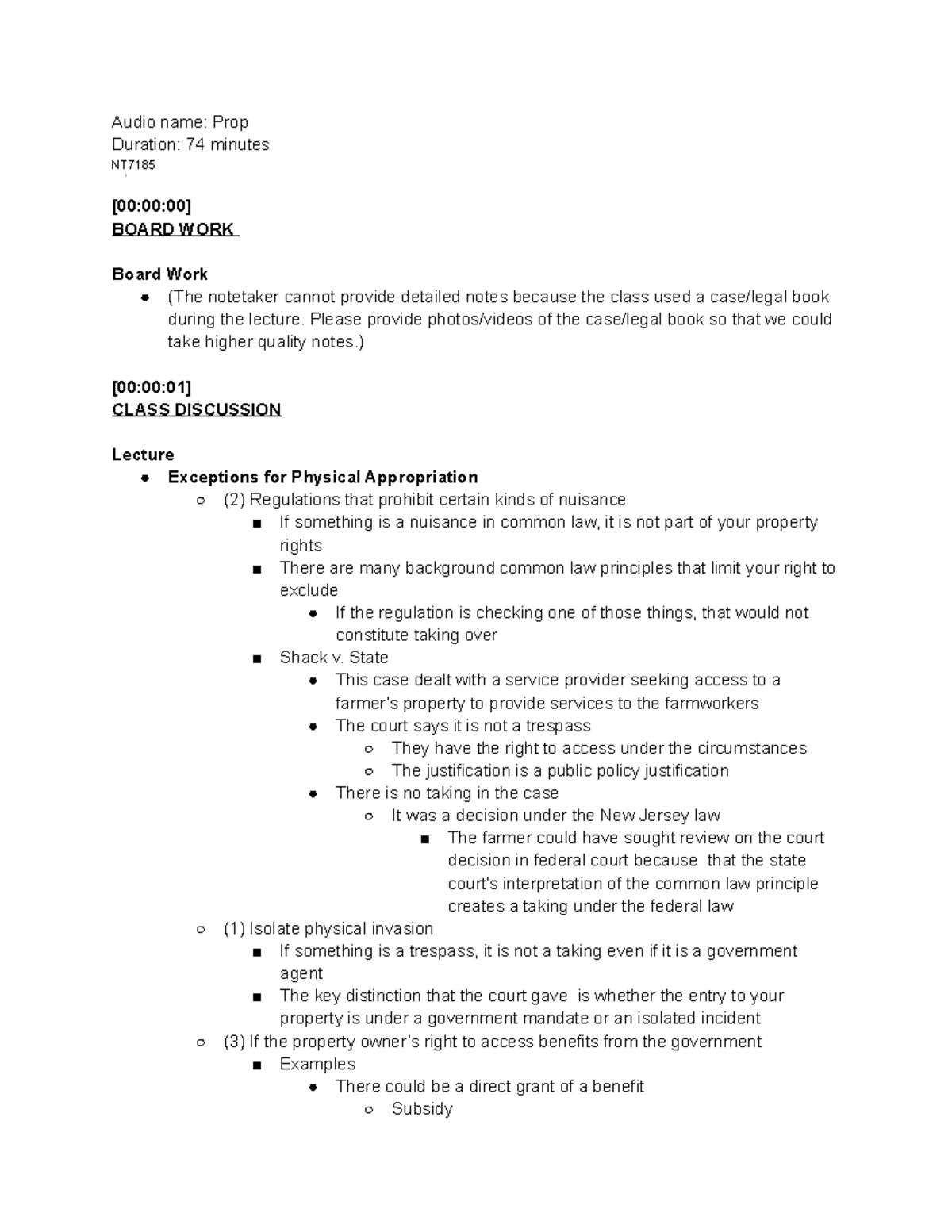 Prop Summary Notes - Audio name: Prop Duration: 74 minutes NT [00:00:00 ...