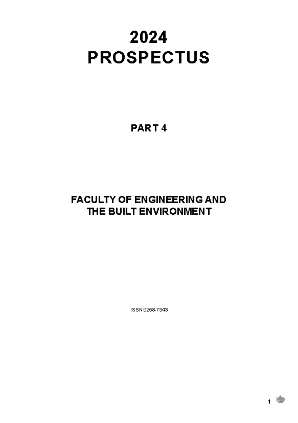 Engineering and the Built Environment Prospectus 2024 - 1 2024 ...