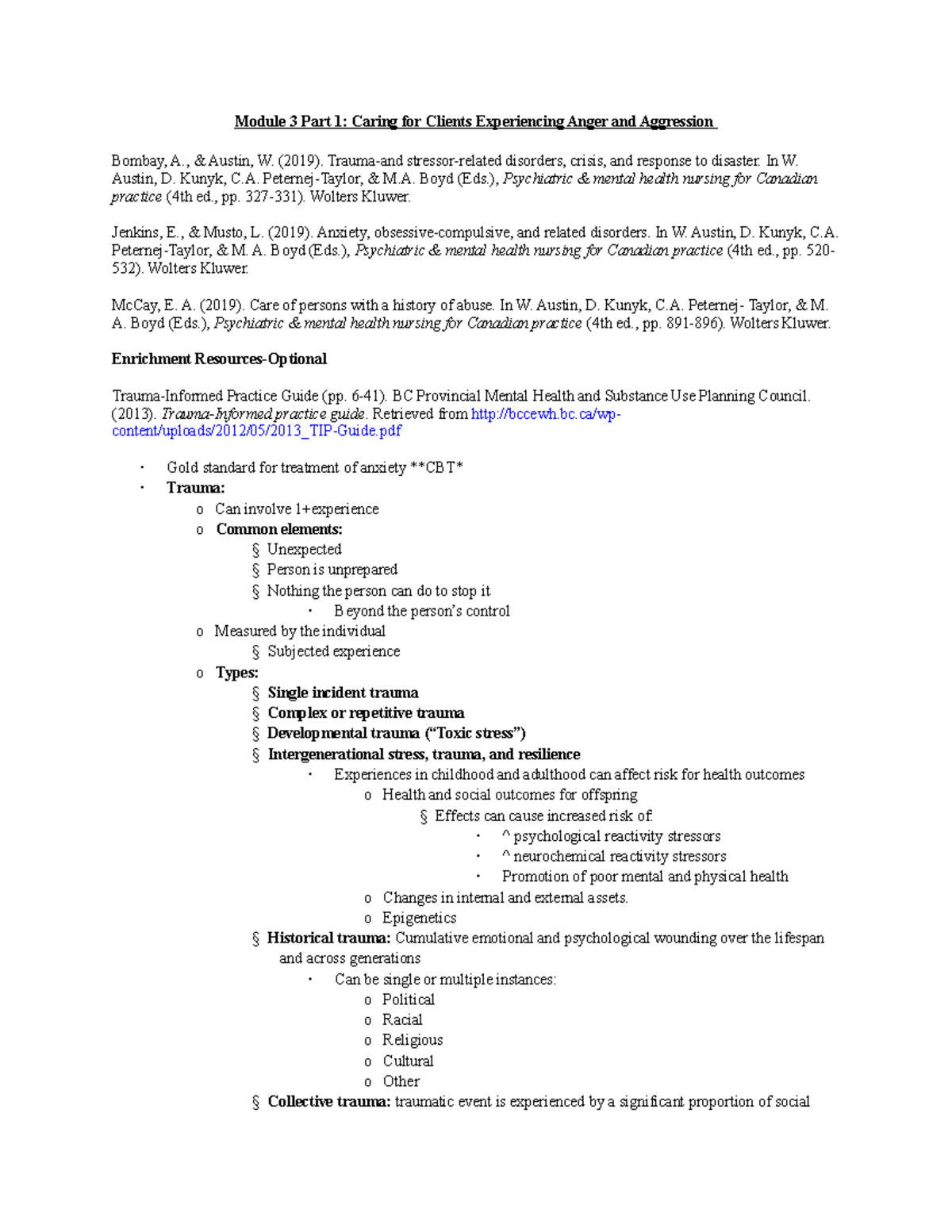 332 Notes - Complex patient care. Builds upon N232 and N233 material ...