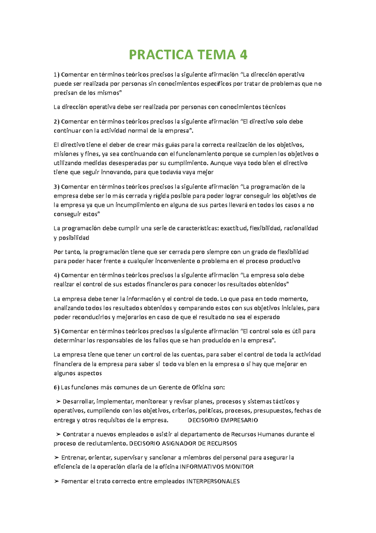 Practica 4 fundamentos - PRACTICA TEMA 4 Comentar en términos teóricos ...