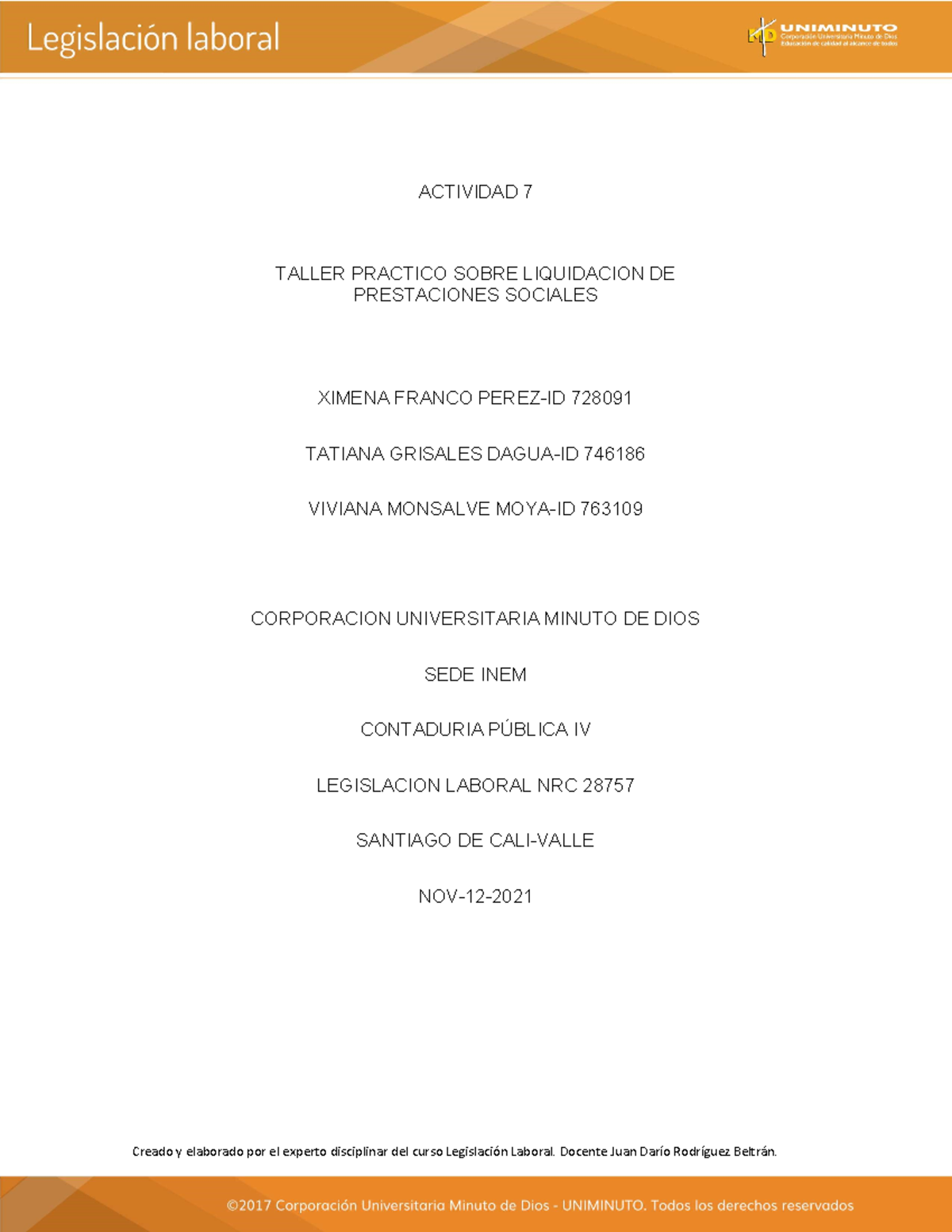 Actividad 7 - Analisis uniminuto analisis financiero trabajo uniminuto analisis financiero - Studocu