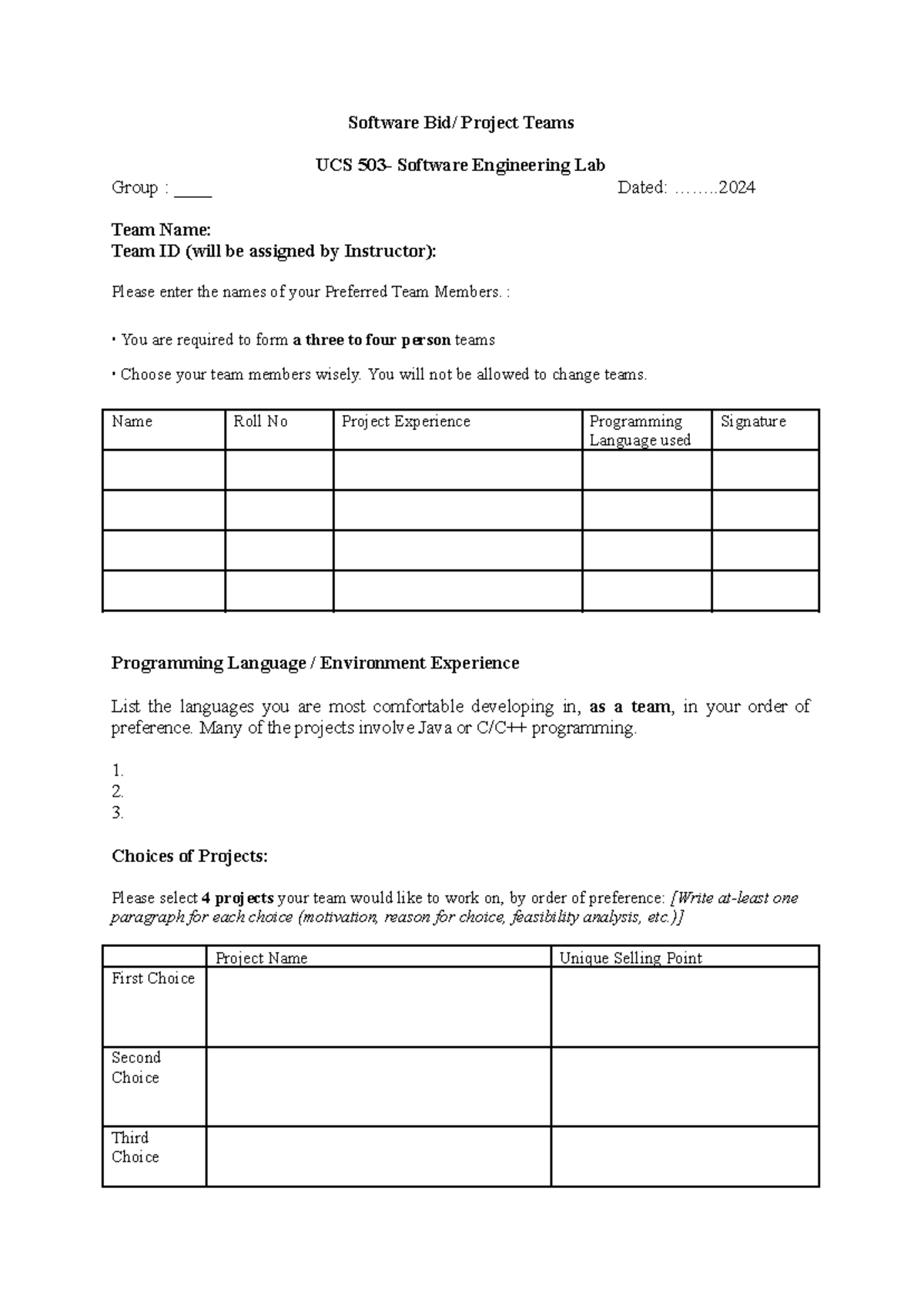 Software Bid - aeth - Software Bid/ Project Teams UCS 503- Software ...