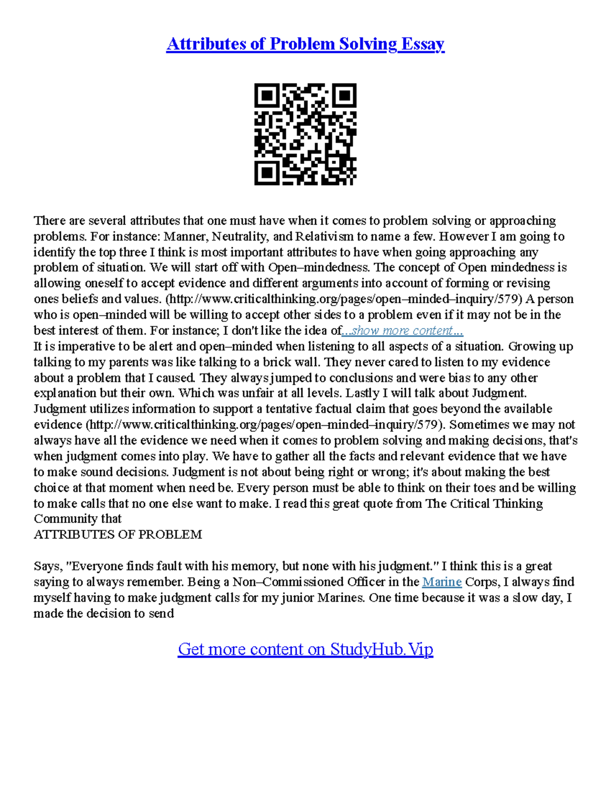 Problem Solving Essay Ideas - Attributes of Problem Solving Essay There ...