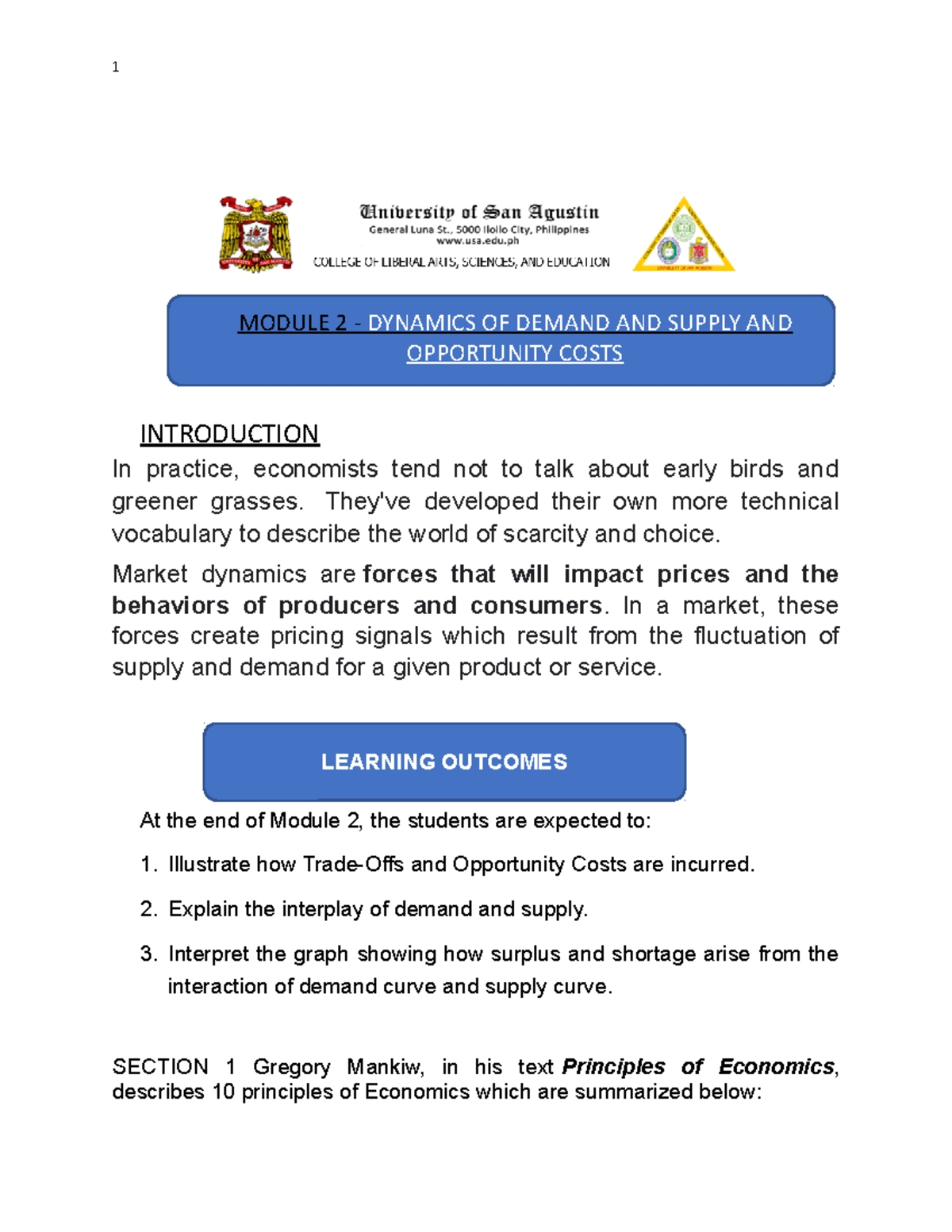 BA 112 - Module 2 Final - study materials - INTRODUCTION In practice ...
