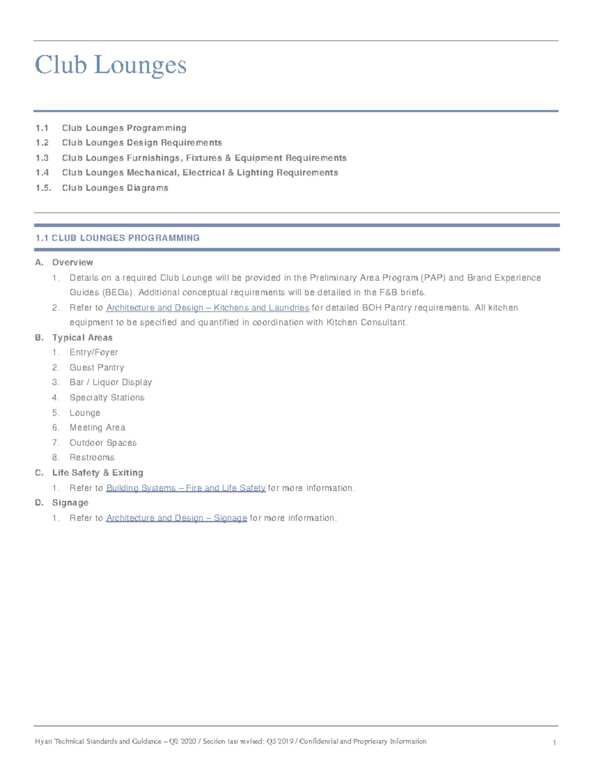 3.1 HTS Club Lounges - 1 Club Lounges Programming 1 Club Lounges Design ...