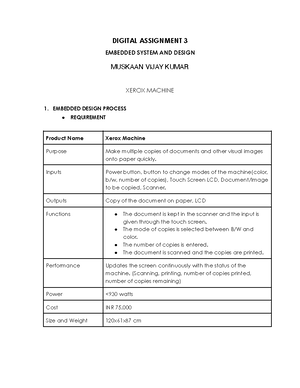 XEROX Machine Full Design Process - DIGITAL ASSIGNMENT 3 EMBEDDED ...