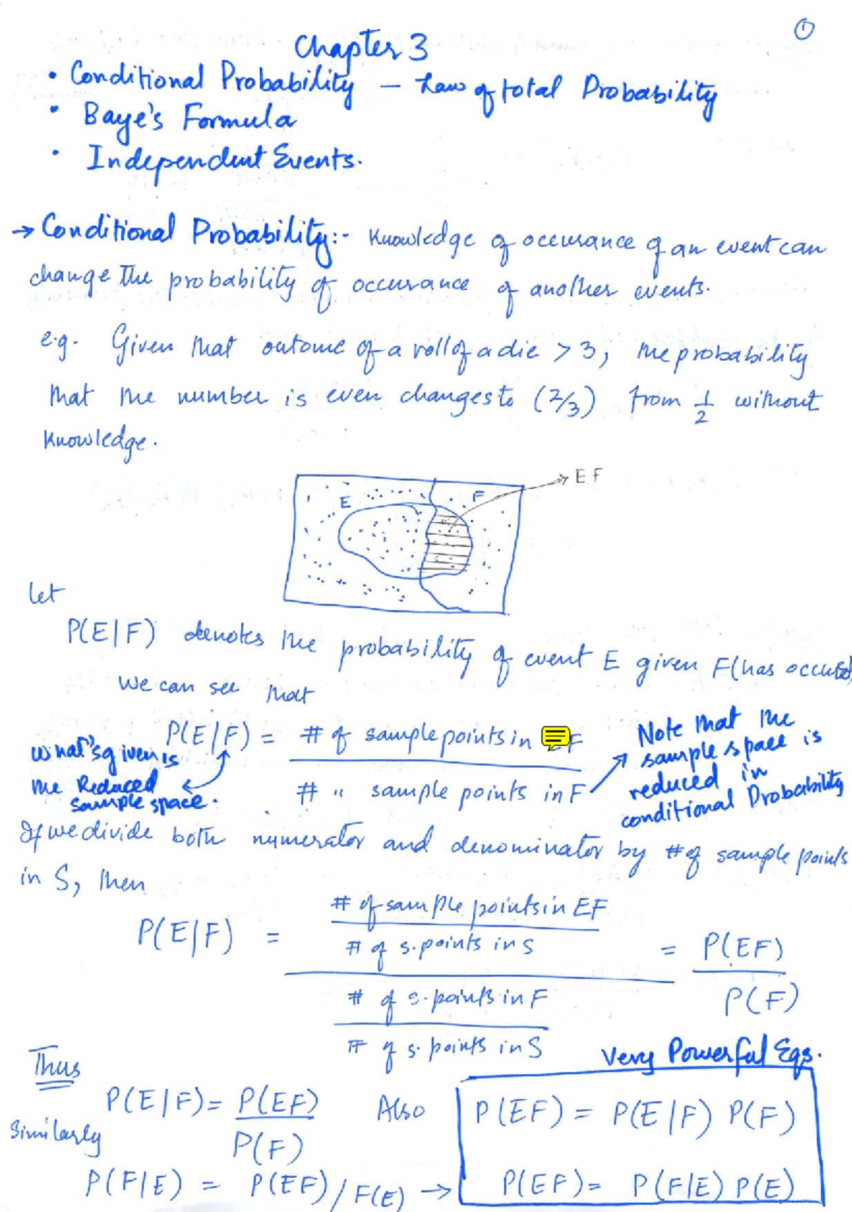 Ch3 Probability nodes pt2 - I Chapter 3 Conditional Probability how of ...