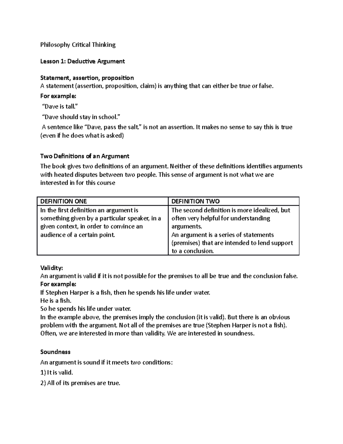 Philosophy Critical Thinking - Philosophy Critical Thinking Lesson 1 ...