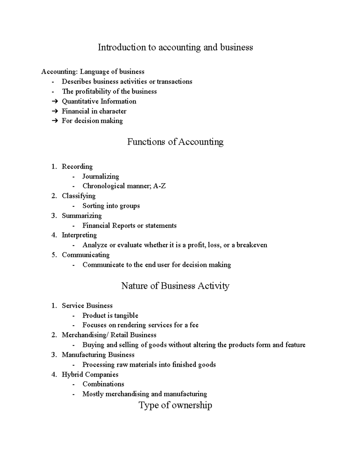 Mid-Term -Accounting-1 - Introduction to accounting and business ...