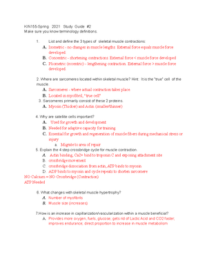 KIN 155 Unit 5 Class Notes - KIN 155 Unit 5 Class Notes Purpose of the ...