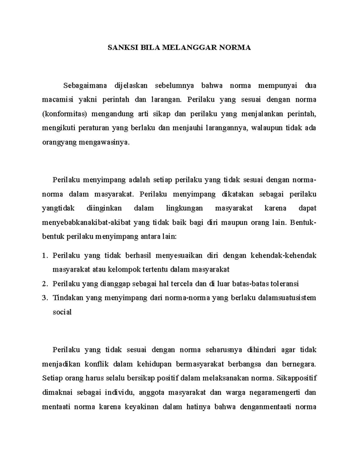 Sanksi Bila Melanggar Norma - SANKSI BILA MELANGGAR NORMA Sebagaimana ...