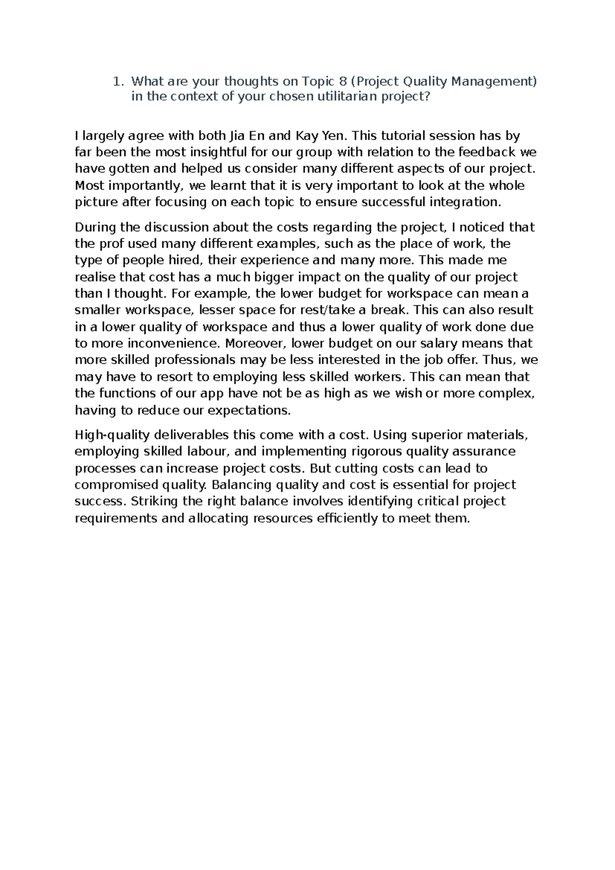 D4 - Summary Fundamentals of Project Management - What are your ...