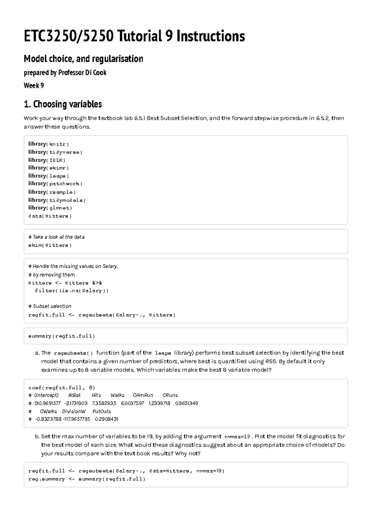 ETC3250 5250 Tutorial 9 Instructions - ETC3250/5250 Tutorial 9 ...