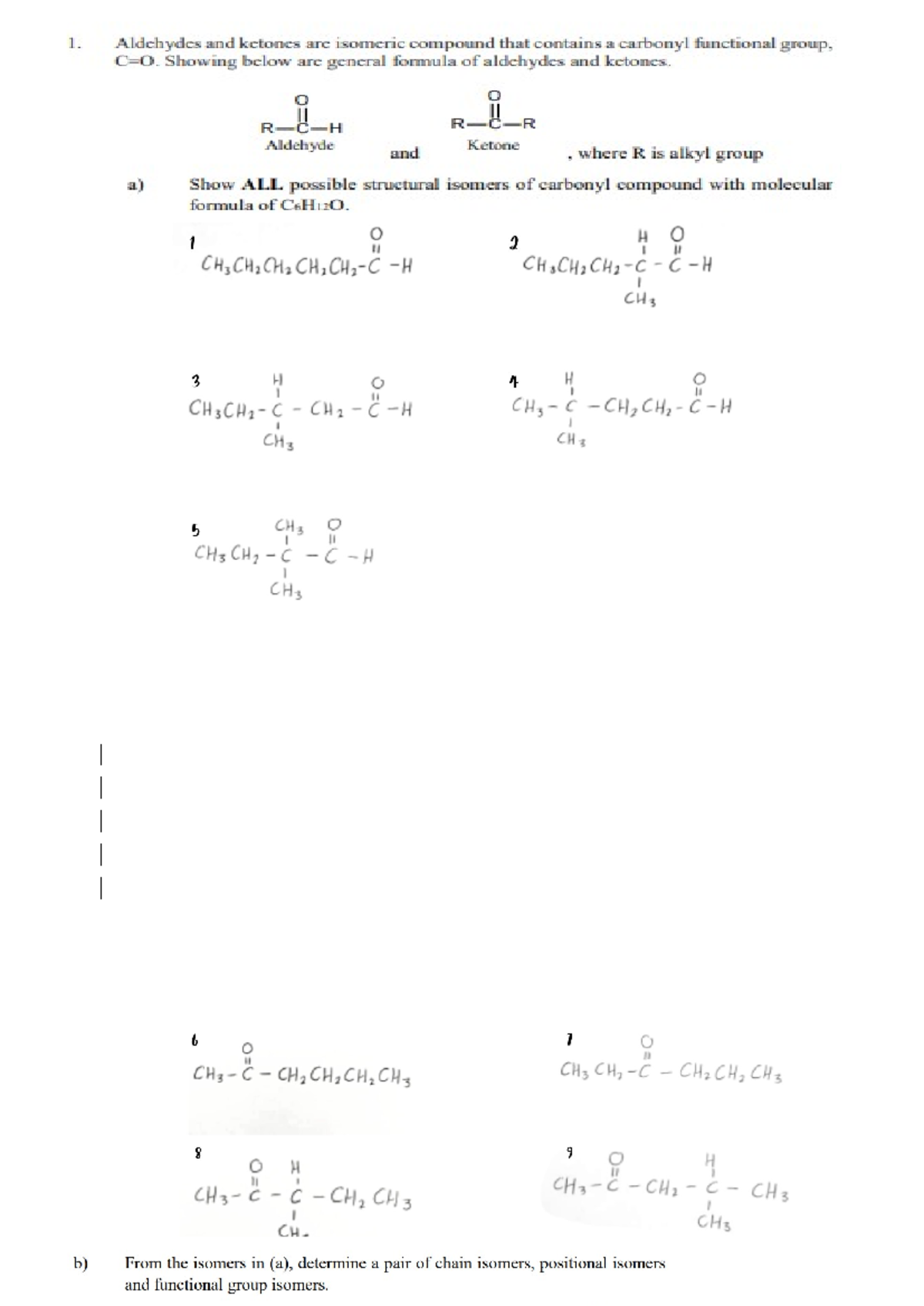 Sk025asgment 1 - sk025 assignment - Chain isomer 1 and 2 Positional ...