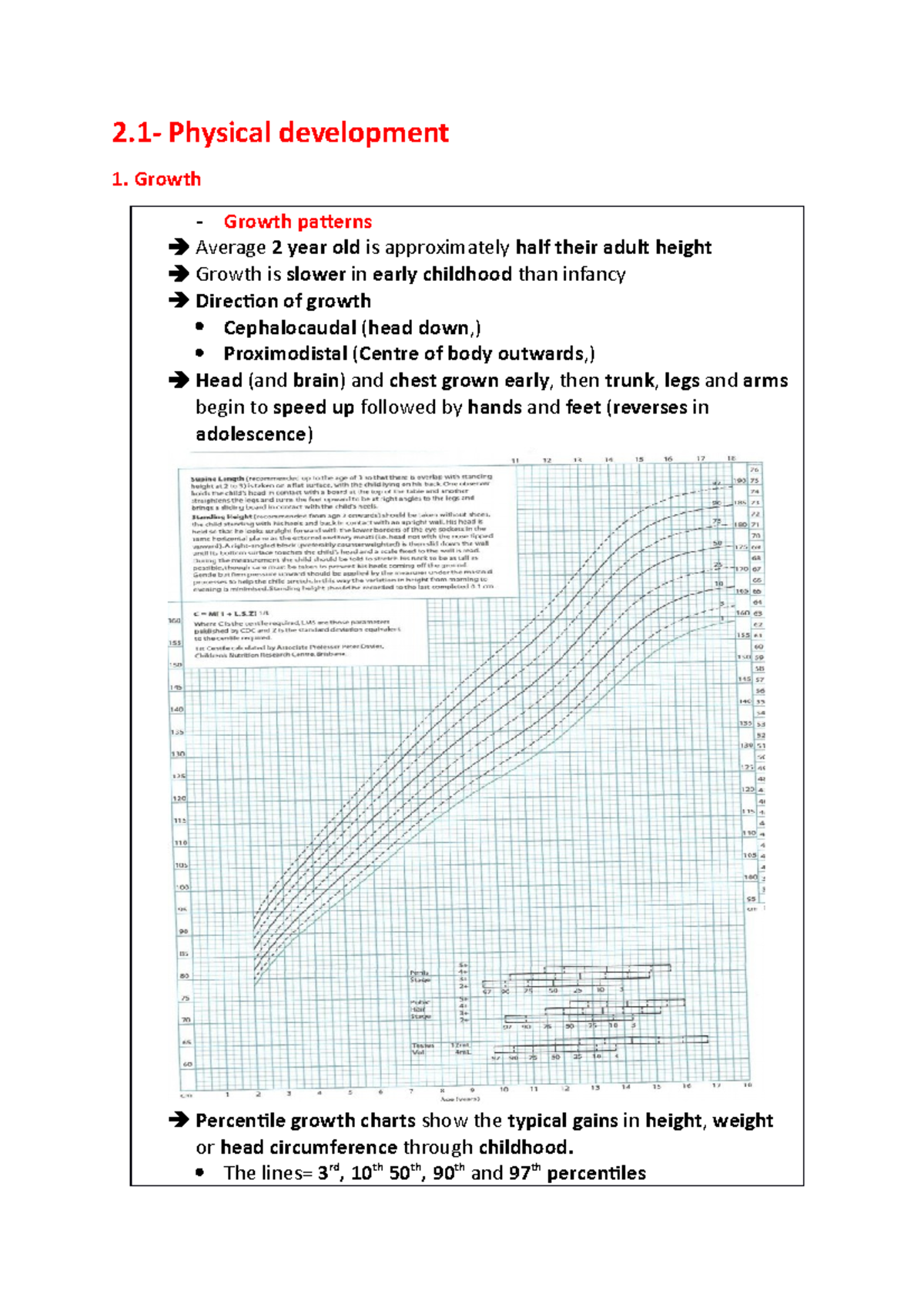 2-1. Physical development - 2- Physical development Growth Growth ...