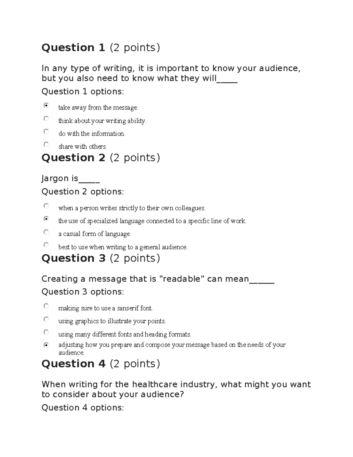Interactive 5c test - 5C test - Question 1 (2 points) In any type of ...