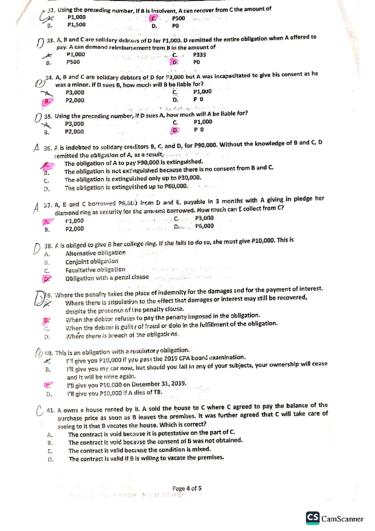 Oblicon part3 - Question and answer - Accountancy - CamScanner CamScanner - Studocu