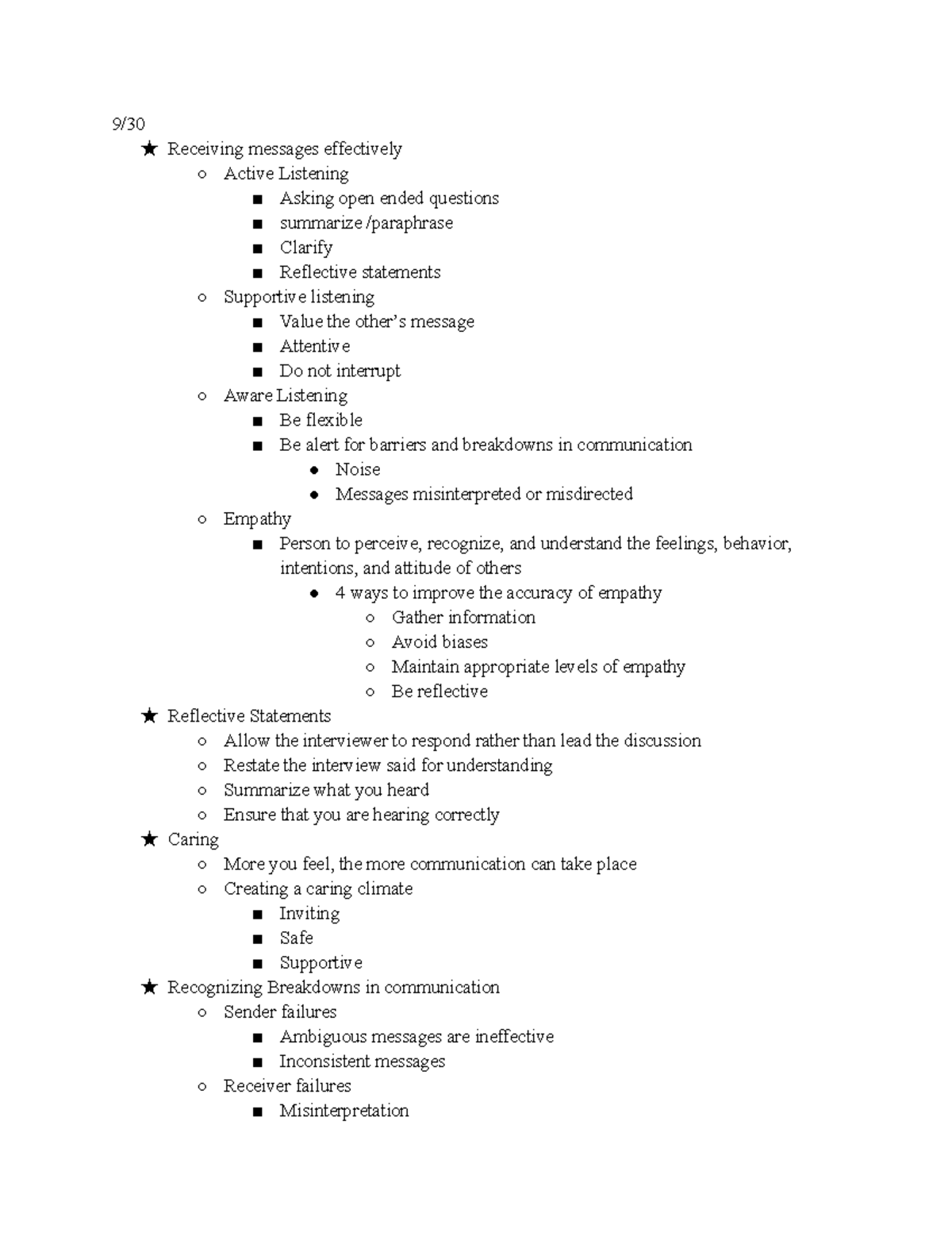 Health Promotion Notes - 9/ ★ Receiving messages effectively Active ...