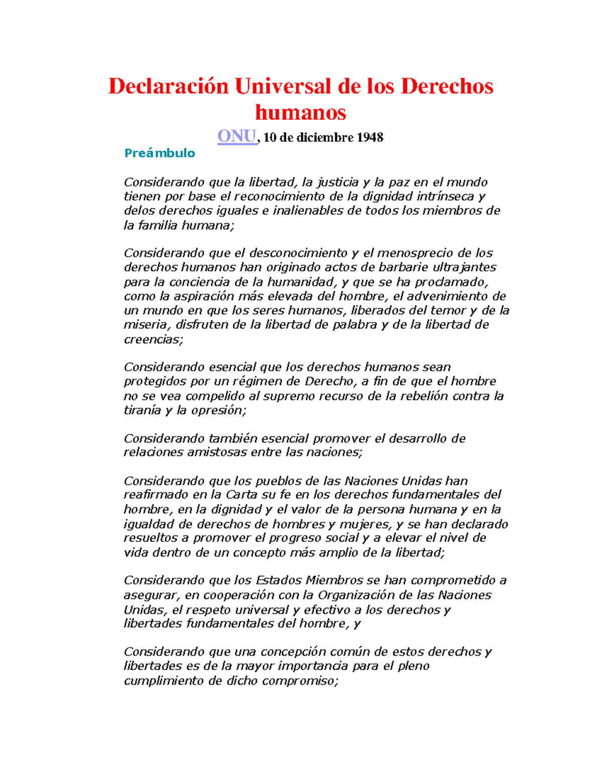 Declaracin Universal de los Derechos Humanos - Declaración Universal de ...