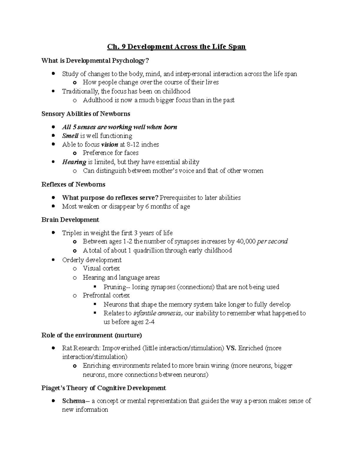 Document 13 - PSYC 111-005 - Ch. 9 Development Across the Life Span ...