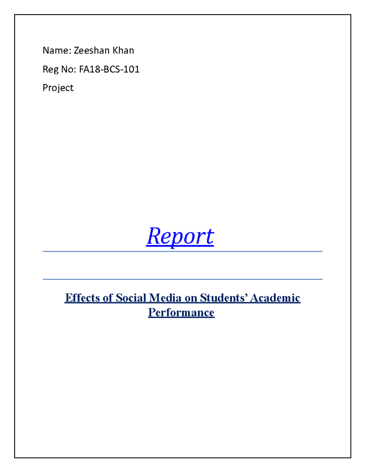 Assignment 3 Project Report Writing skills - CUI - Studocu