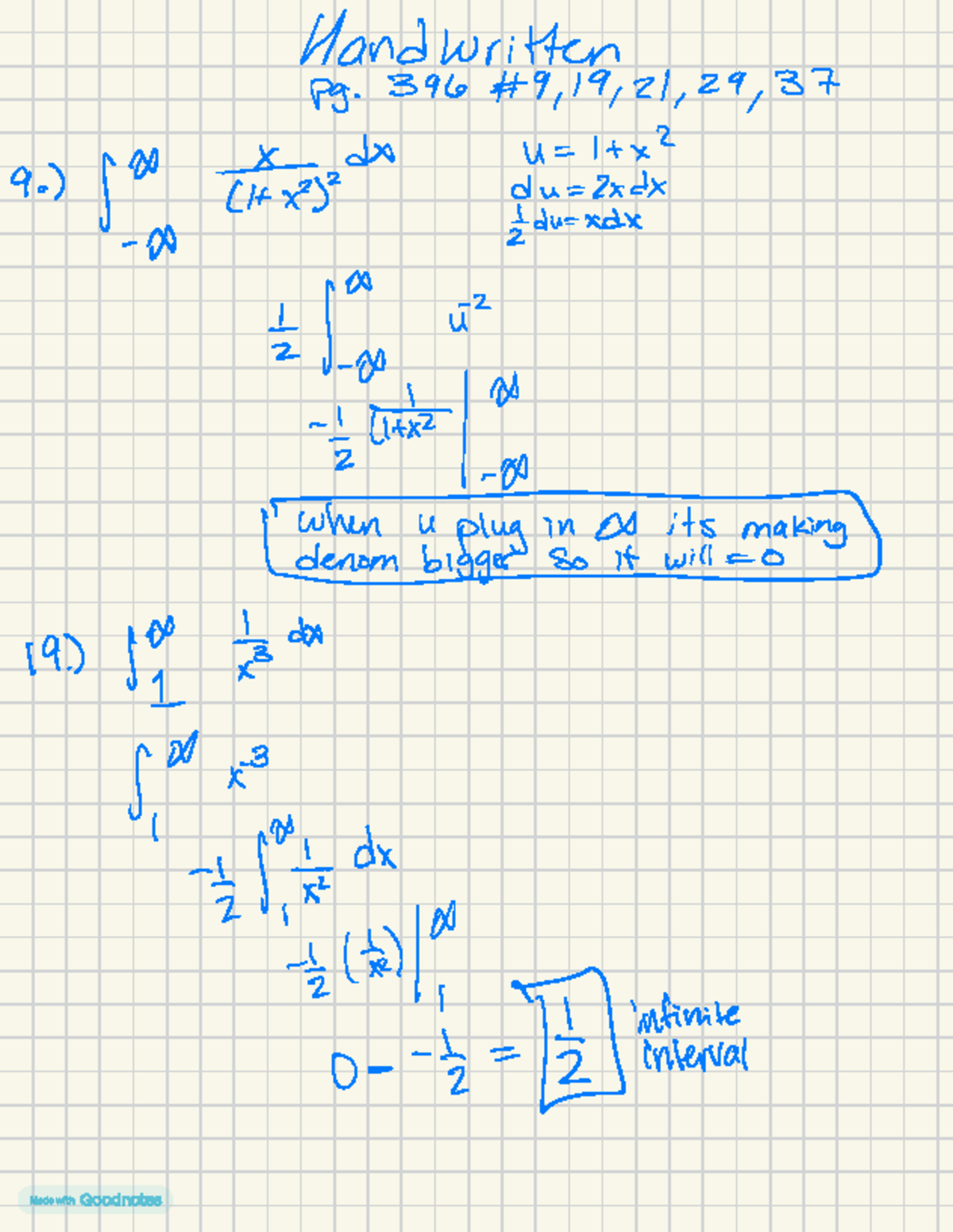 7.4.1 2 - written homework, 7.4 - MA138 - Handwritten Pg. 396 , 19 , 21 ...