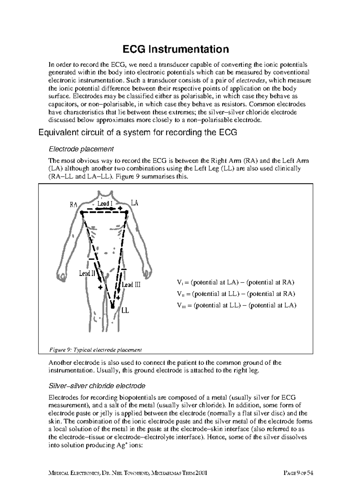 ECG sensor - ECG Instrumentation In order to record the ECG, we need a ...