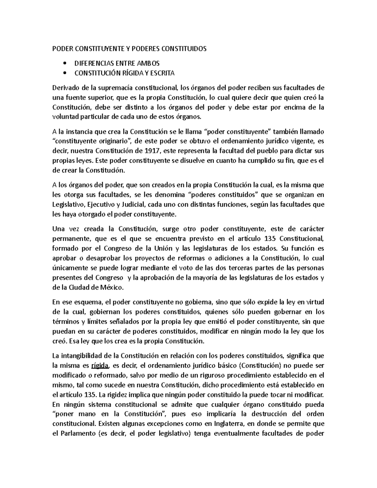 Poderes-constituyente-constituidos Constitución-rigida-escrita Partes ...