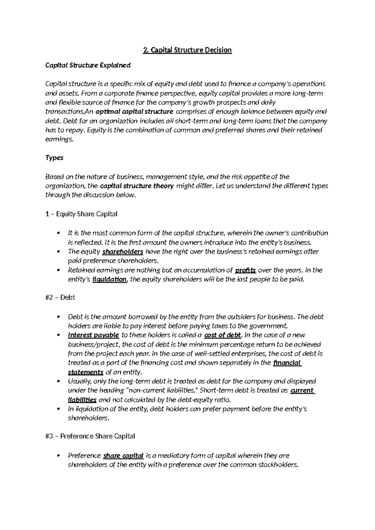 2.capital structure decision - 2. Capital Structure Decision Capital Structure Explained Capital ...