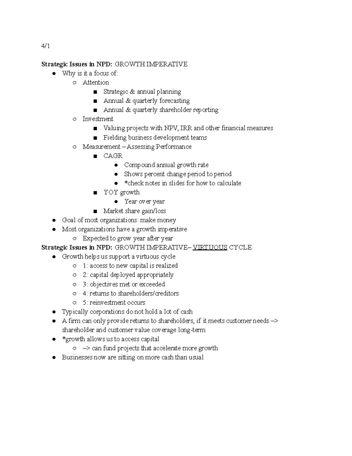 MKTG 187 Week 1 & 2 - Lecture notes Weeks 1 and 2 - 4/ Strategic Issues ...