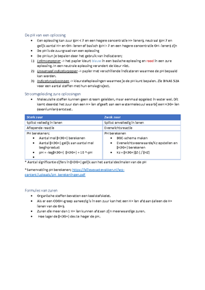 H7 - Zuren en Basen - Zure oplossingen De concentratie oxoniumionen is ...