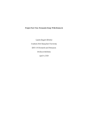 ENG 190 Project Draft One - Project Part One: Collection of Sources ...