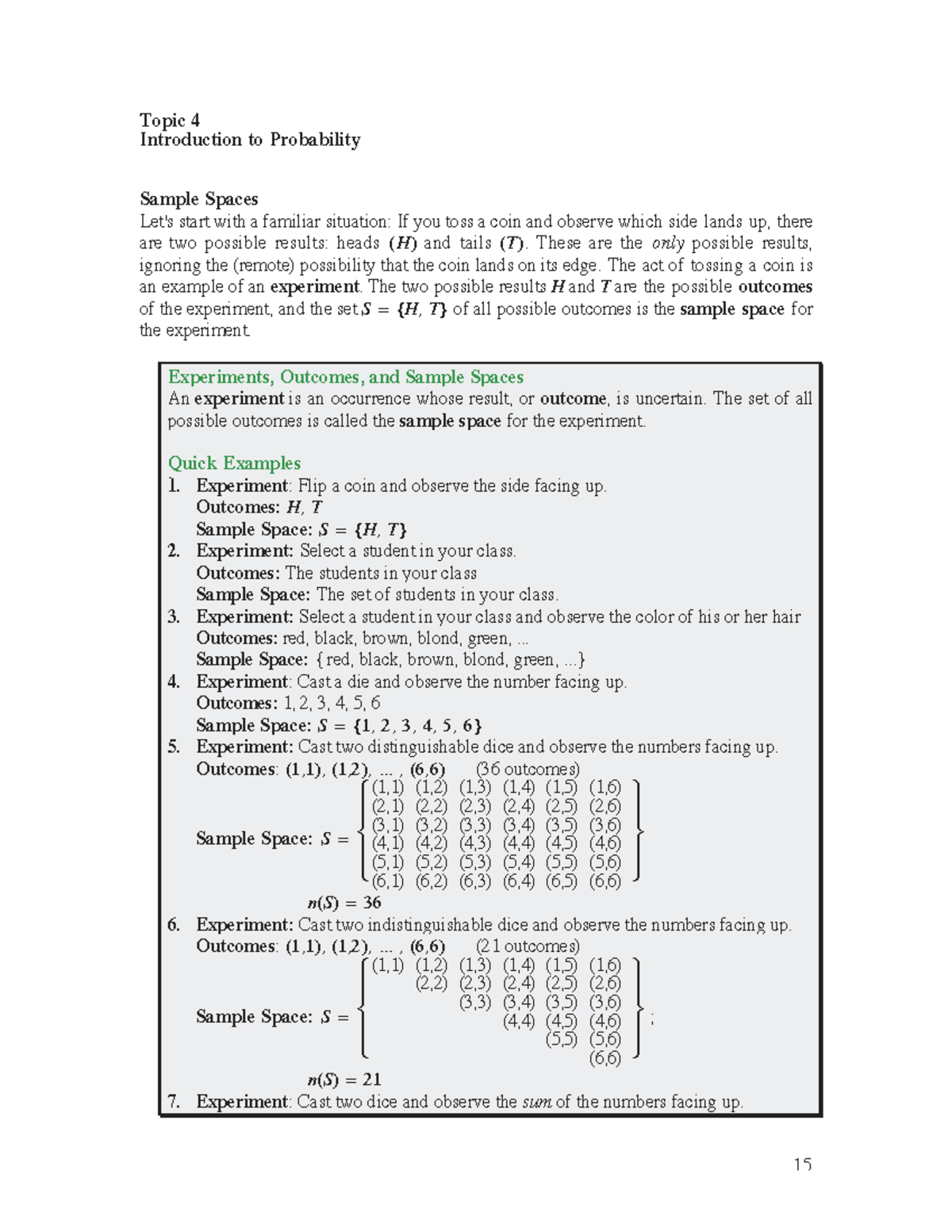 T4-T5 - Introduction to Probability / Unions, Intersections, and Complements - Topic 4 ...