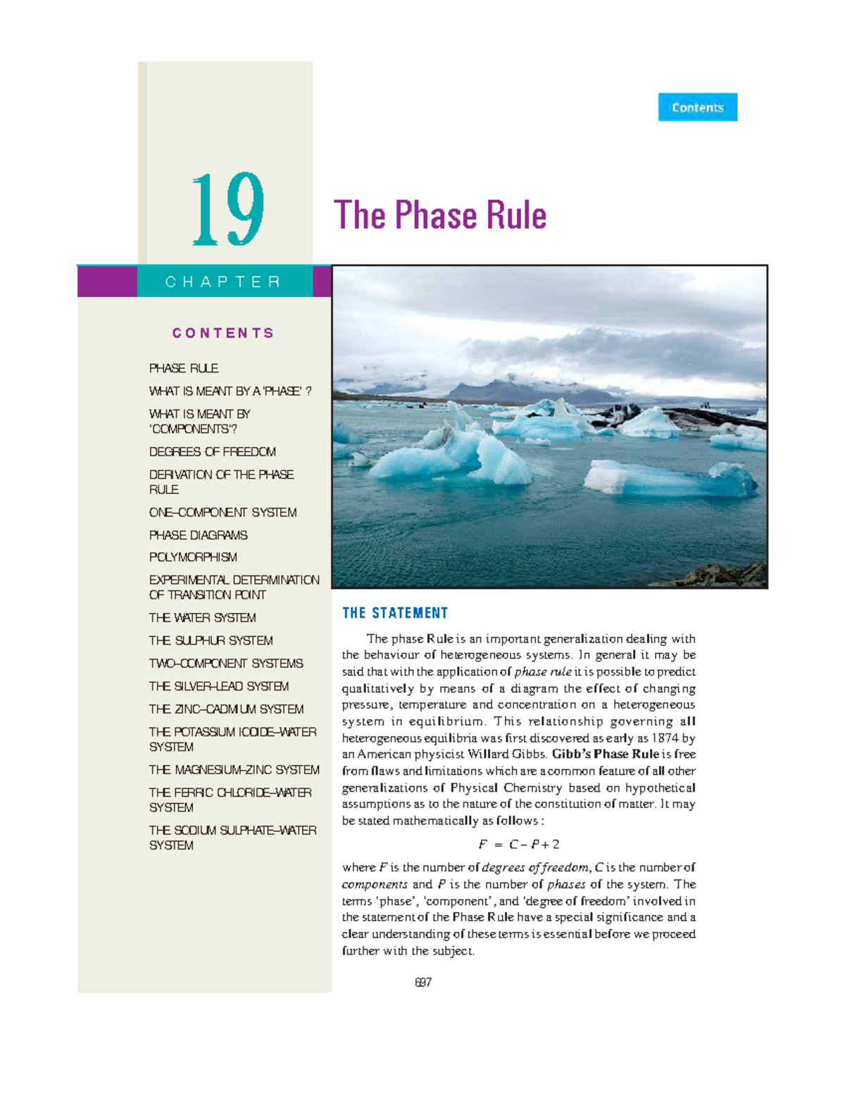 Chapter 19. The Phase Rule text - THE STATEMENT The phase Rule is an ...