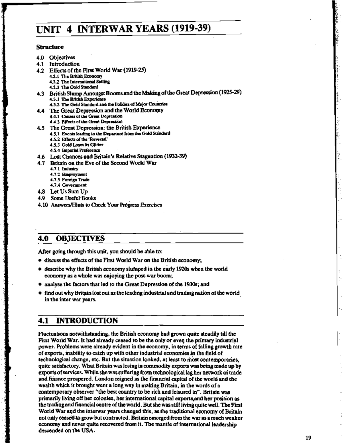 Unit-4-2 - its inter-war Britain - UNIT 4 INTERWAR YEARS (1919-39 ...