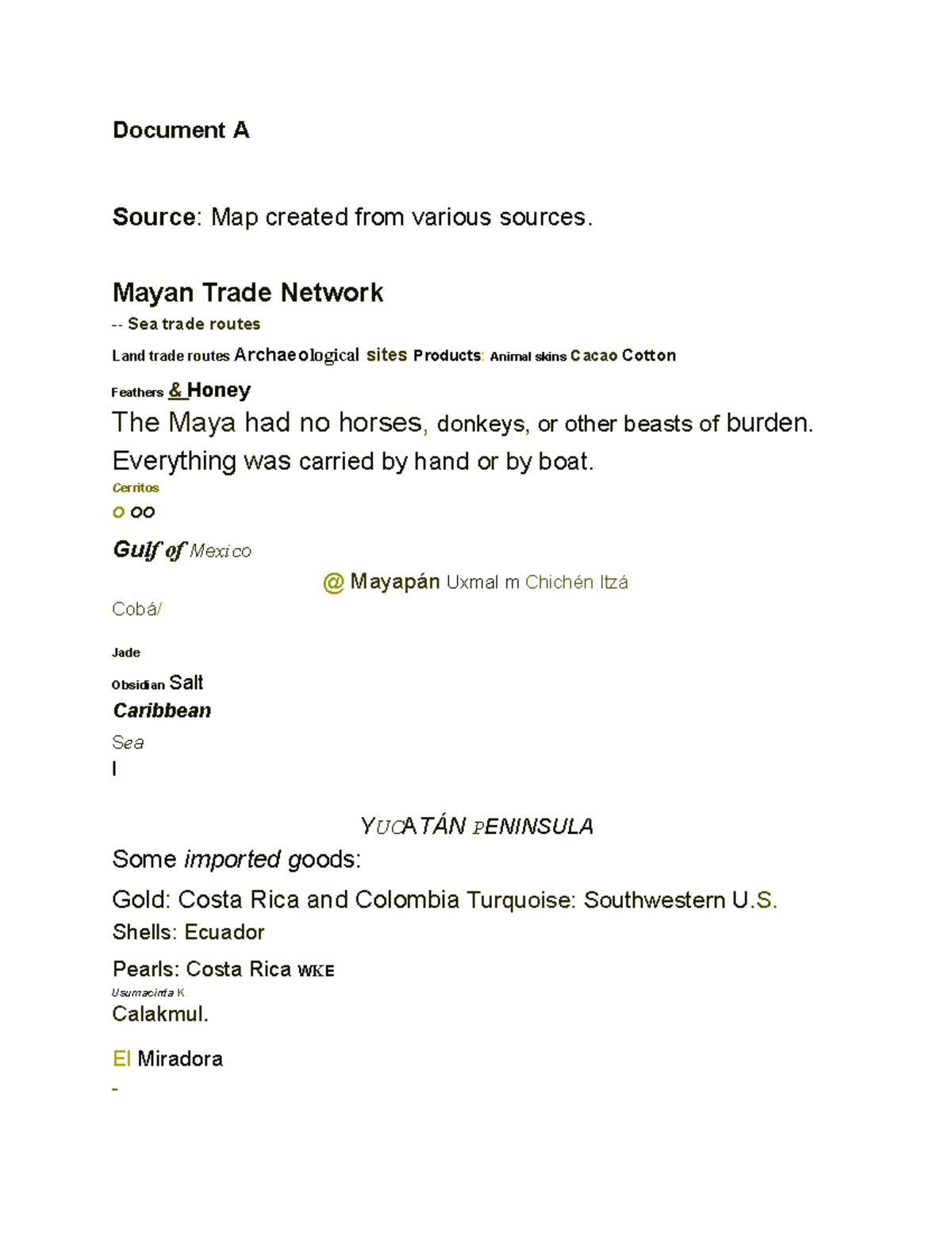 Maya Doc A - Maya Doc A - DocumentA Source :Mapcreatedfromvarious ...