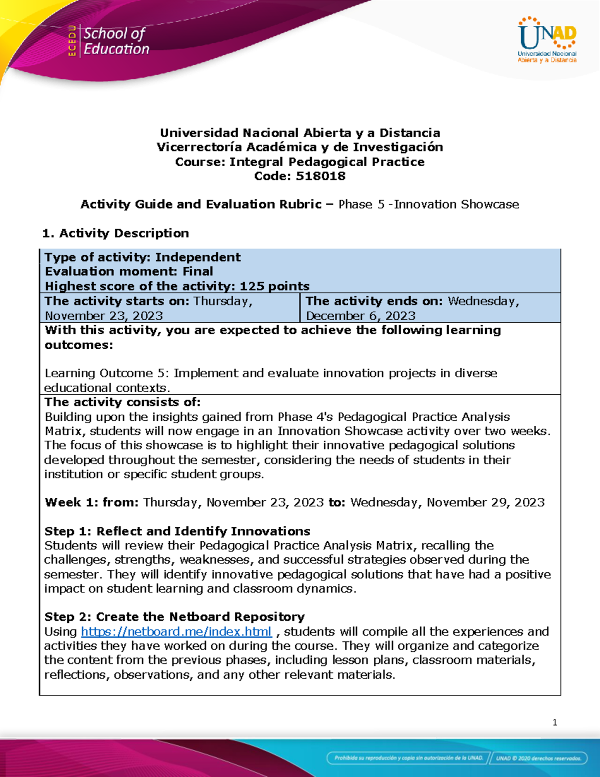 Activity Guide and Evaluation Rubric - Phase 5 -Innovation Showcase ...