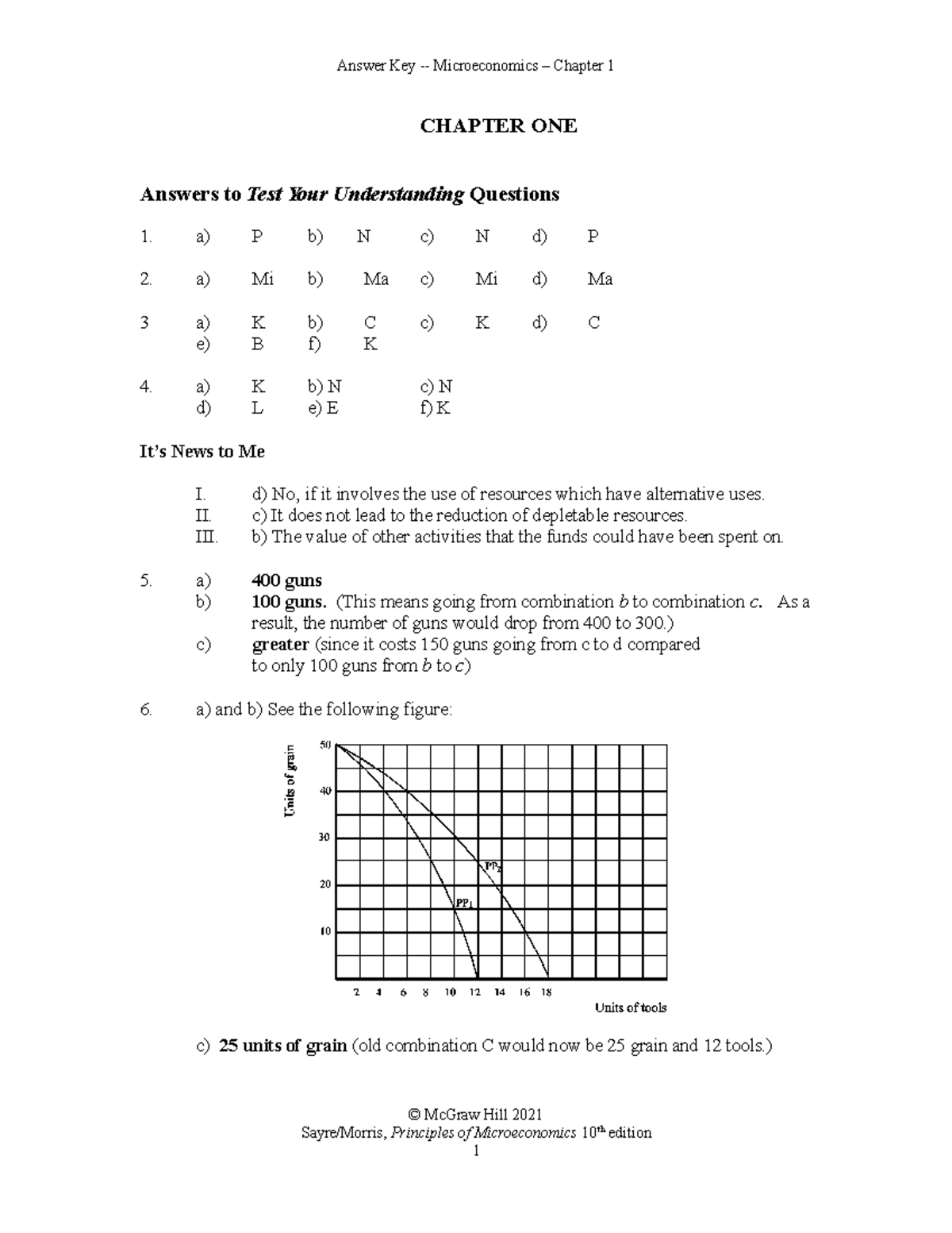 Sayre 10e Micro AK CH1 - practice stuff - CHAPTER ONE Answers to Test ...