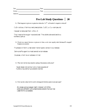 Chapter 22 Prelab - Copyright © 2014 Pearson Education, Inc. 255 Pre ...