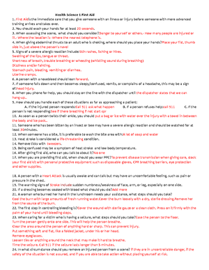 - Health Science 1-Final Exam Study Guide 2022 - Health Science 1-Final ...