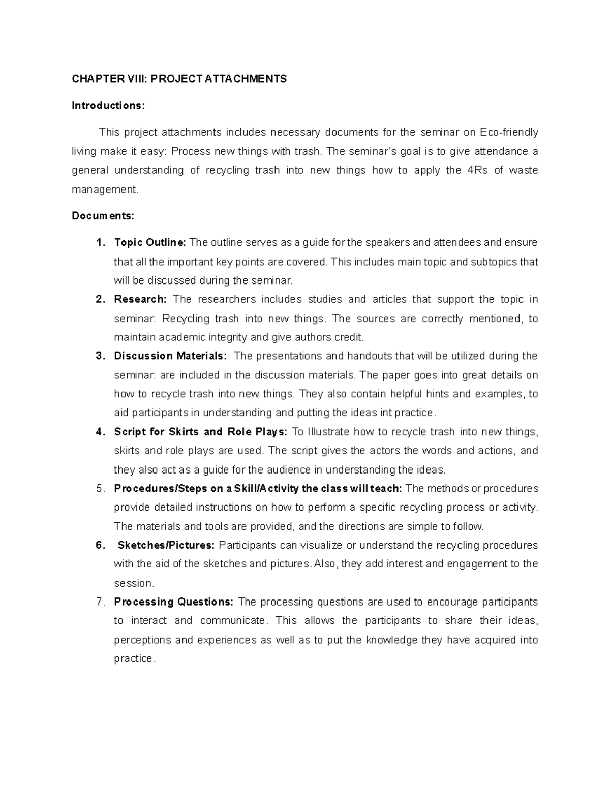 Chapter VIII - RGEG - CHAPTER VIII: PROJECT ATTACHMENTS Introductions ...