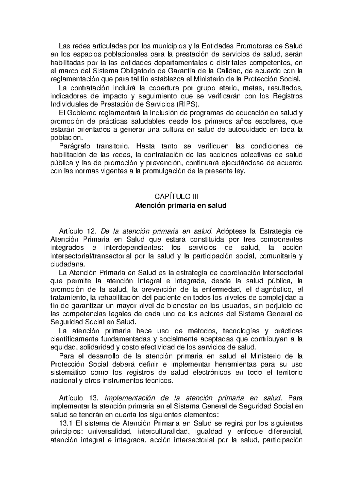 Ley 1438 APS - gbfds - Las redes articuladas por los municipios y la ...