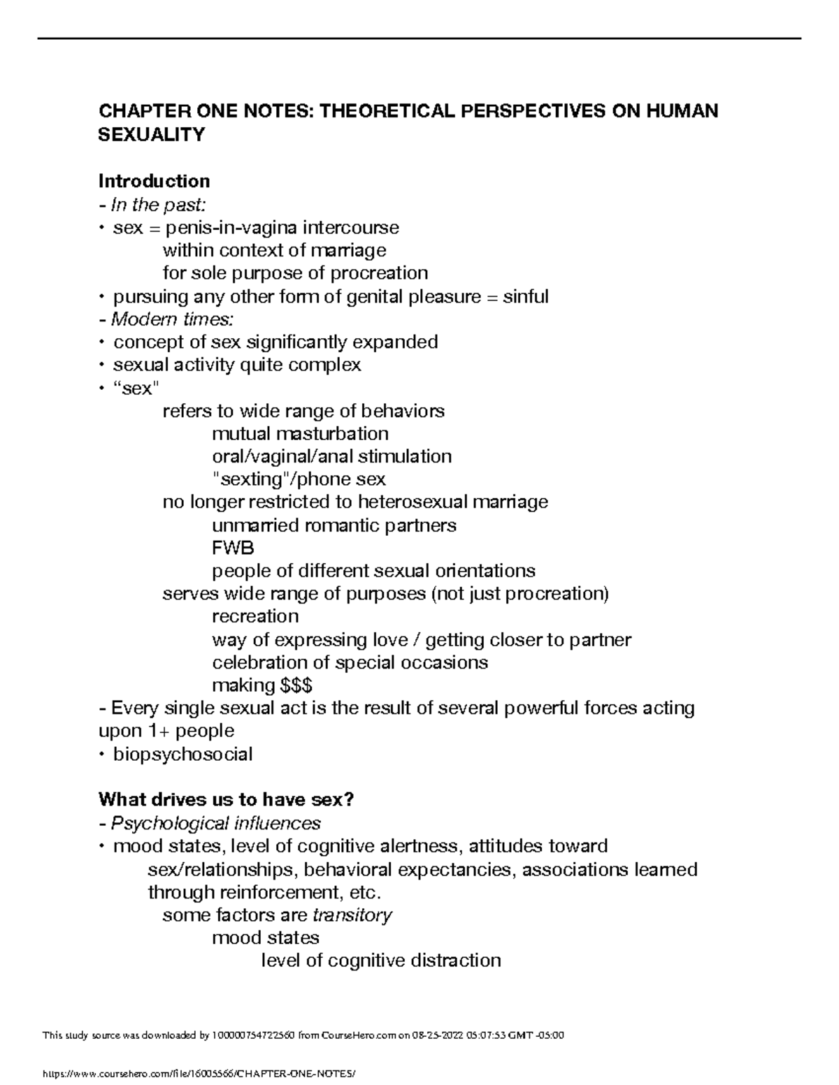 SOP 4777 Chapter 1 Notes - CHAPTER ONE NOTES: THEORETICAL PERSPECTIVES ...